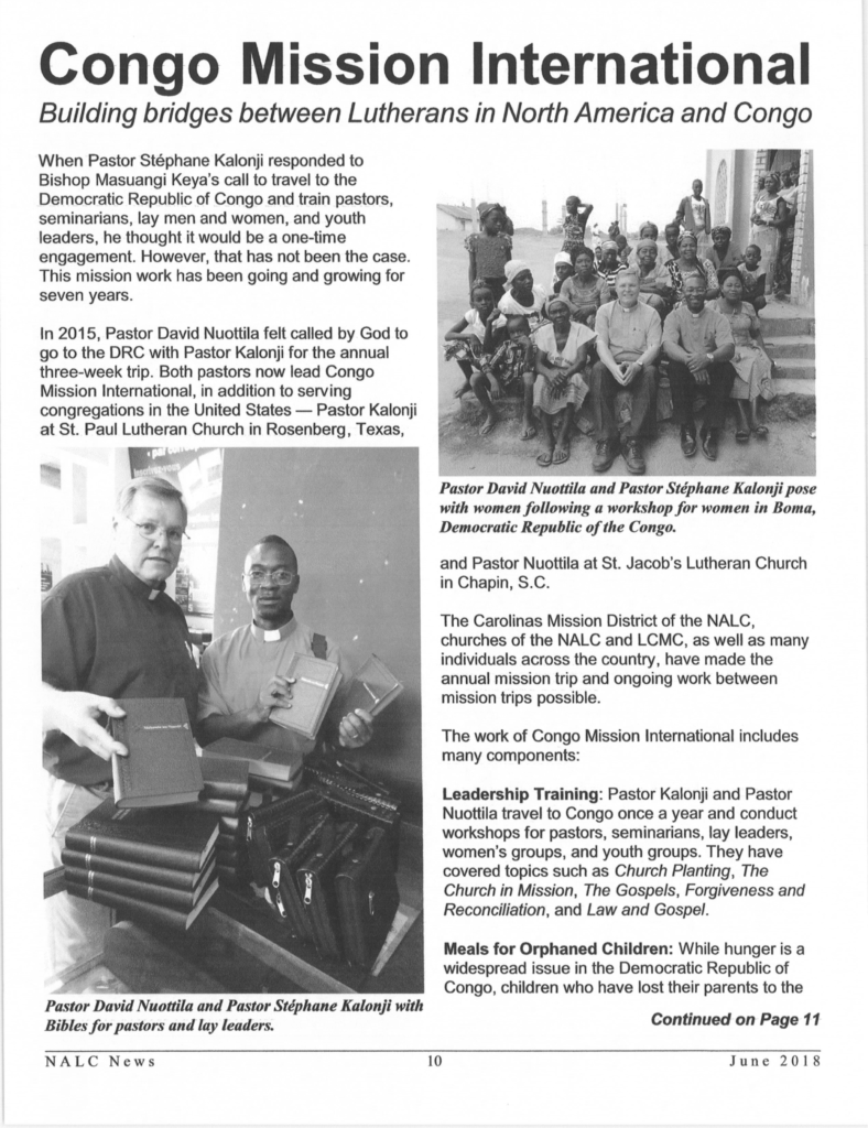 Congo Mission » Welcome to St. Jacob's Lutheran Church